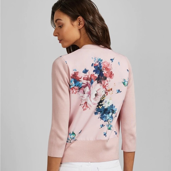 Ted Baker London | Sweaters | Ted Baker London Pink Floral Cardigan ...
